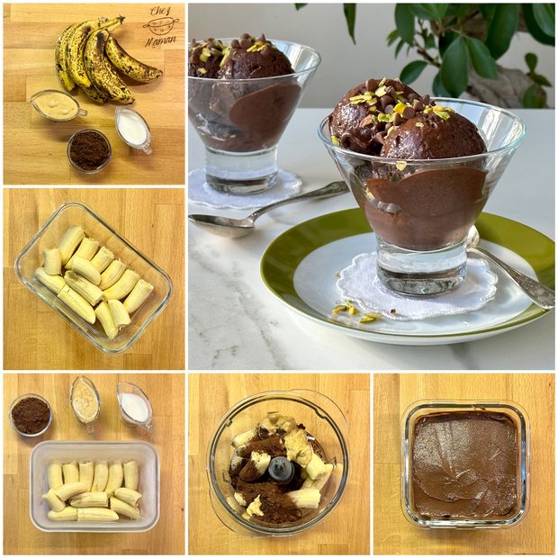 Çikolatalı muzlu fit dondurma